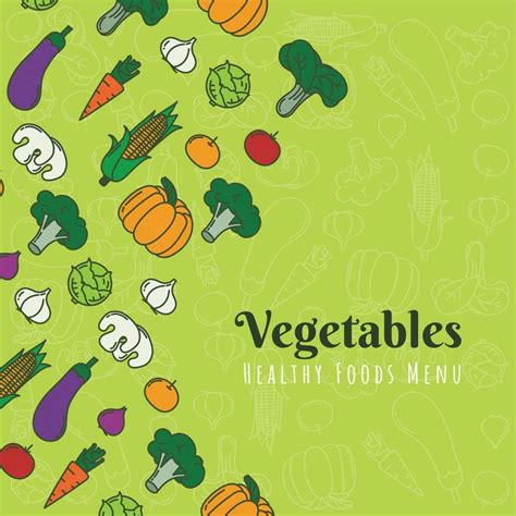 Vegetables Background Design With Vegetables Print Pattern In Green