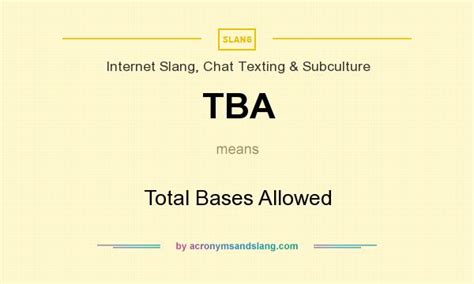 TBA Total Bases Allowed In Internet Slang Chat Texting Subculture By AcronymsAndSlang Com