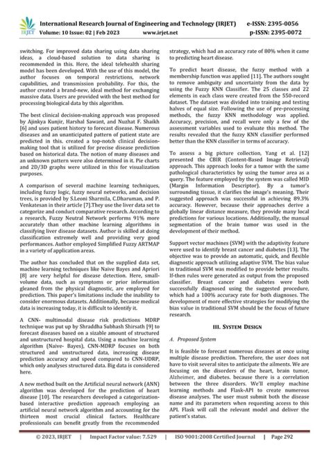 Multiple Disease Prediction Using Machine Learning Algorithms Pdf