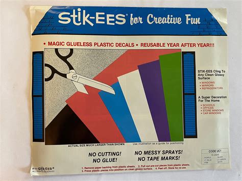 Vintage Stik Ees Uncut Vinyl Sheets 10” By 12” 6 Colors Black Blue