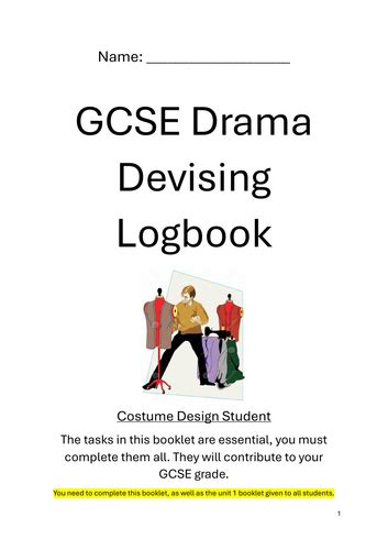 Gcse Eduqas Drama Unit 1 Logbook Devising Unit Performing And
