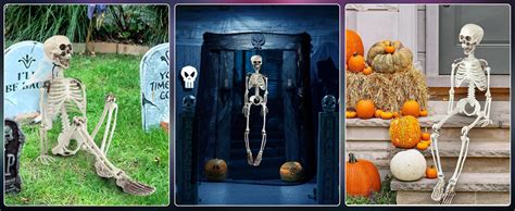 36 Skeleton Halloween Decorations 3ft Full Body Posable