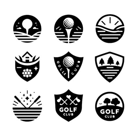 Golf Club Logos Badges Labels Vector Silhouette Premium Ai Generated