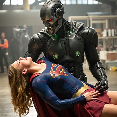 Melissa Benoist As Supergirl A Very Short Skirt Fighting With An