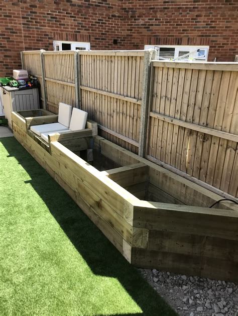 Sleeper Planter Patio Garden Design Backyard Garden Landscape