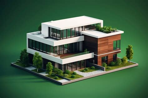 Three Dimensional House Model Ai Generated Image
