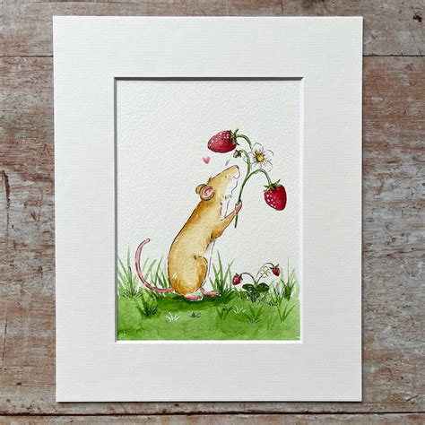 Millie The Mouse Strawberry Mouse Original Artwork Ellie Hooi
