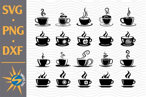 Coffee Cups Svg Png Dxf Digital Files Include 747810 Cut Files