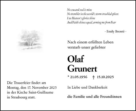 Traueranzeigen Von Olaf Grunert Vrm Trauer De