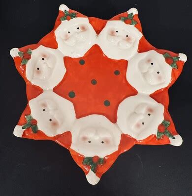 Vintage Ceramic Santa Claus Plate Tii Collections Christmas Extremely