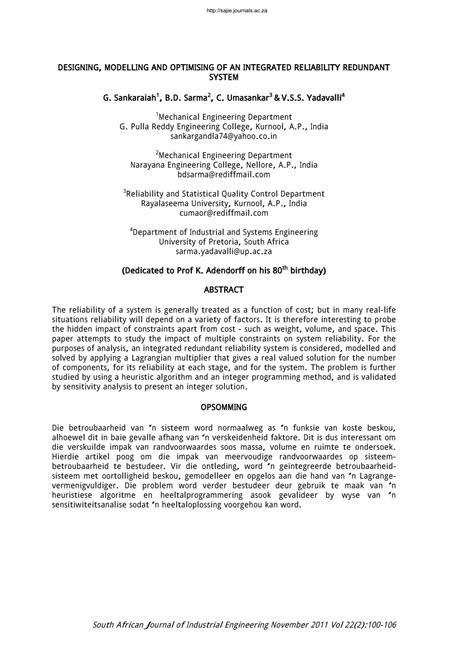 pdf designing modelling and optimising of an integrated reliability