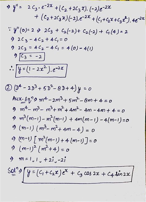 [solved] • Solve The Following Differential Equations 1 D 3 6d 2