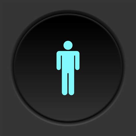 Round Button Icon Man Button Banner Round Badge Interface For Application Illustration On Dark