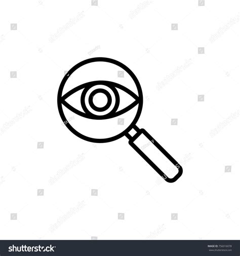 Premium Observation Monitoring Icon Logo Line Stock Vector Royalty