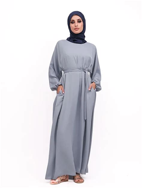 Blue Essential Closed Abaya With Pockets Online In Uk £2999