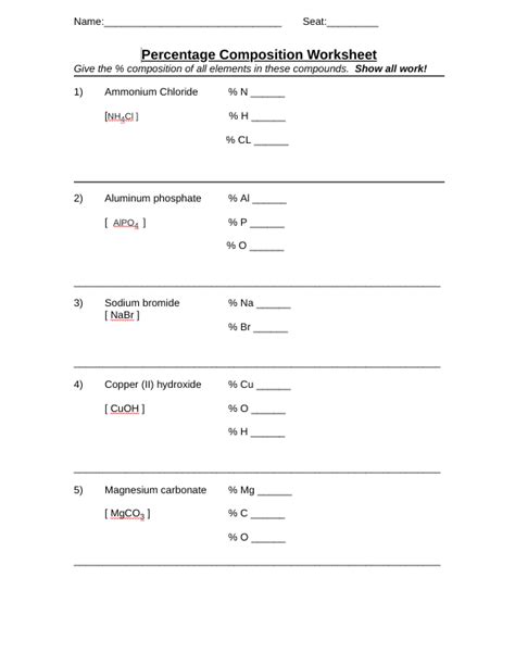 Compounds And Elements Worksheet