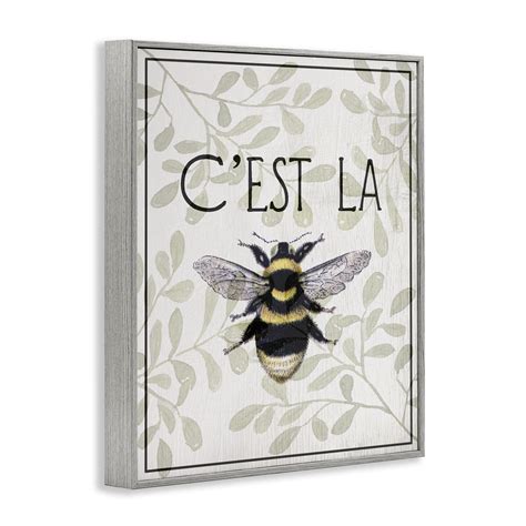 Ophelia And Co French Bee On Floral Framed Giclee Design By Lil Rue