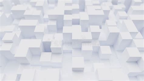Geometric White Light Clean Cube Background With Square Shapes Seamless Looping Animated