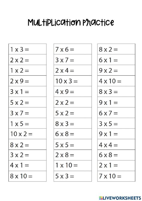Multiplication 3rd Grade Worksheets Printable Worksheets