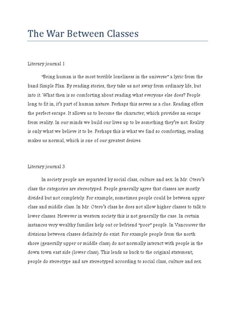 The War Between Classes Pdf Sexism Stereotypes