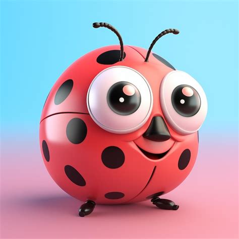 Premium Ai Image Cartoon Ladybug 3d