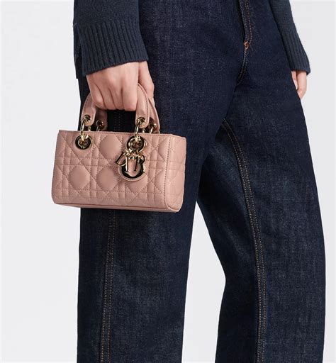 Lady D Joy Micro Bag Rose Des Vents Cannage Lambskin Dior