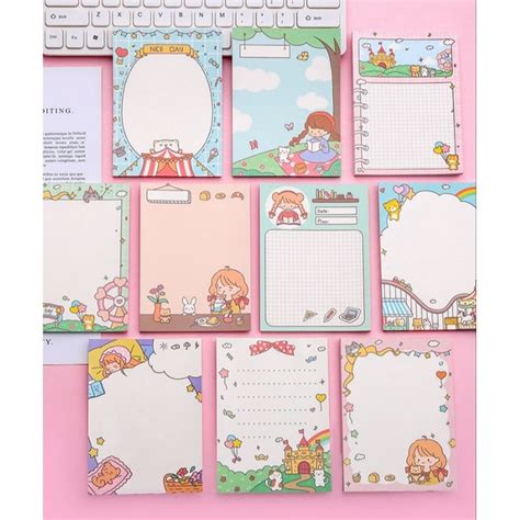 Nhiều Mẫu Giấy Note Ghi Chú Hình Cute Loại Không Keo Dính Giấy Notes Sosanhgiavn