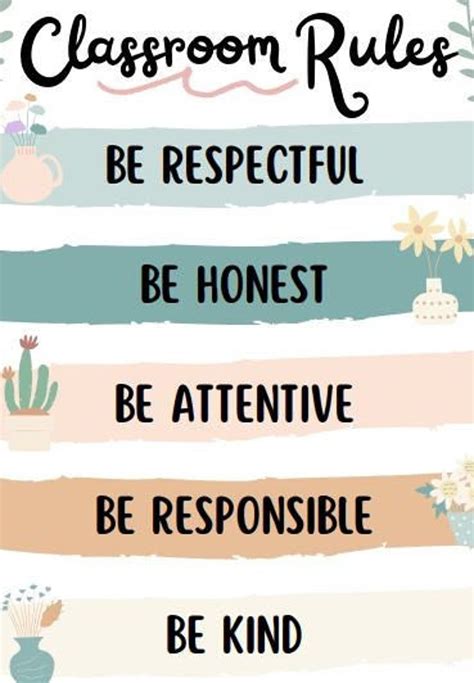 Printable Classroom Rules Download Pdf Rules Classroom Rules Behavior Rules Etsy
