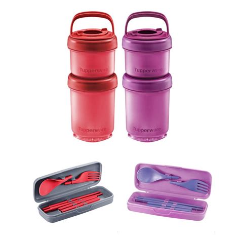 Ready Stock Tupperware Brand Twist N Snack Duo Set Shopee Malaysia