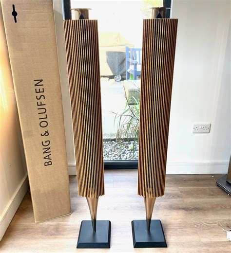 Beolab 18 Loudspeakers Brass Tone Oak Ex Display