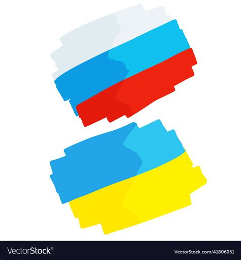 Flag Of Russia And Ukraine Royalty Free Vector Image