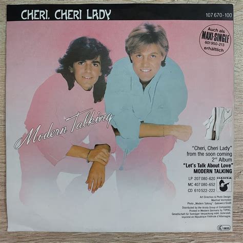 Modern Talking Cheri Cheri Lady 45lİk Plak