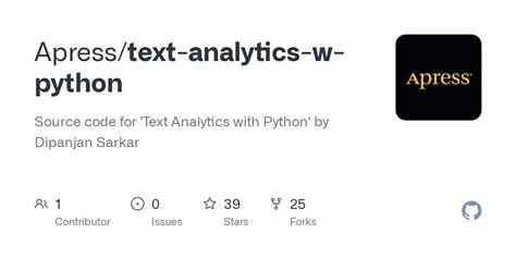GitHub Apress Text Analytics W Python Source Code For Text Analytics With Python By
