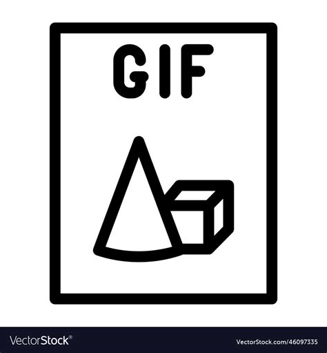 Gif File Format Document Line Icon Royalty Free Vector Image