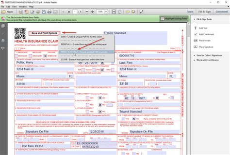How To Print Only Text On A Preloaded Cms 1500 Form