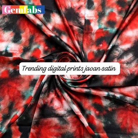 Japan Satin Digital Printed Fabric Floral Multicolour At ₹ 90meter