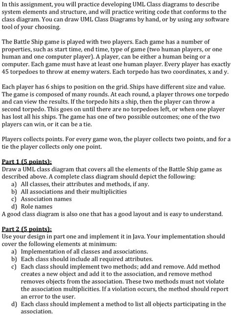 Solved In This Assignment You Will Practice Developing Uml Class
