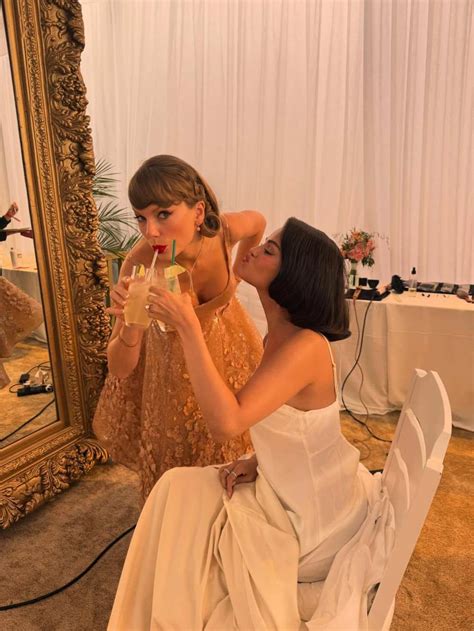 Taylor Swifts Gown And Glam From Selena Gomezs Wedding Revealed Us Weekly