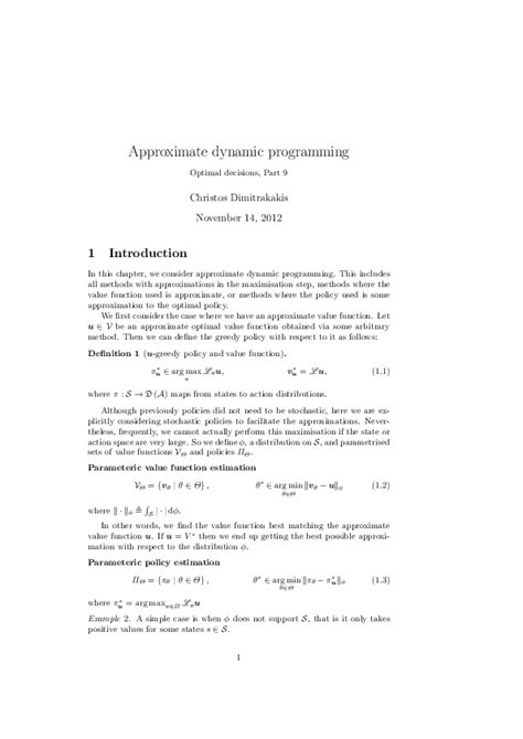 pdf approximate dynamic programming