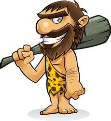 Cartoon Caveman With Stone Wheel Royalty Free Vector Image