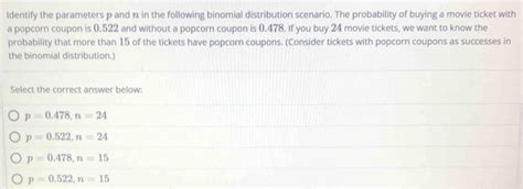 Identify The Parameters P And N In The Following Binomial Distribution