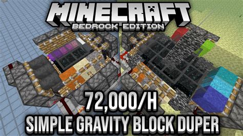 72 000 H Simple Gravity Block Duper Overworld And End Minecraft Bedrock Tutorial 1 16 Youtube