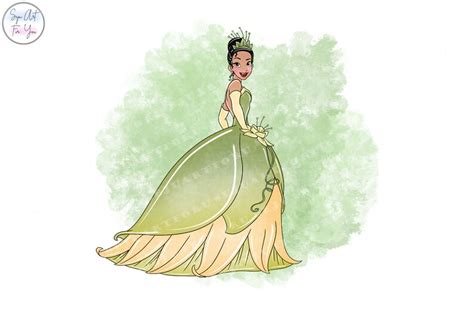Princess And The Frog Watercolor Clipart Tiana Png Files Digital