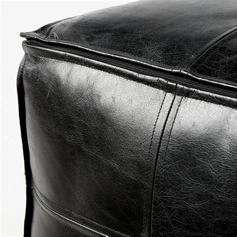 Leather Black Pouf Cb2 Uae