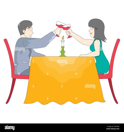 Having A Dinner Stock Vector Images Alamy