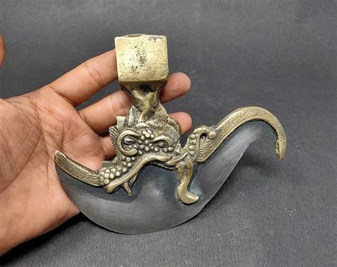 Brass Axe Head Unique Carved Iron Blade Axe Head Antique Look Axe Head