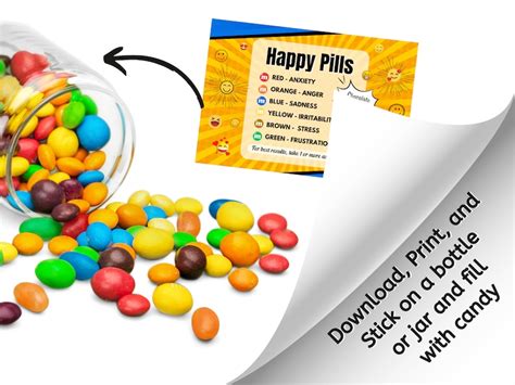 Happy Pills Printable Label Gag T Fun T Novelty Candy