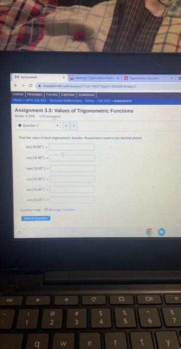 Solved Assignment Values Of Trigonometric Functions Chegg