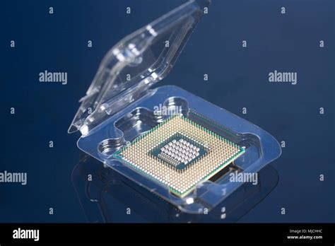 Central Processing Unit Cpu Processor Microchip In The Packaging Box On