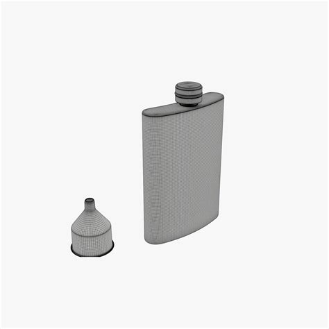 Flask Liquor Stainless Steel 01 3d Model Download Tableware On